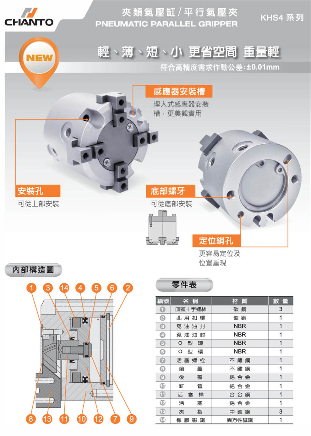 四爪气压夹 KHS4系列-CHANTO-长拓流体科技