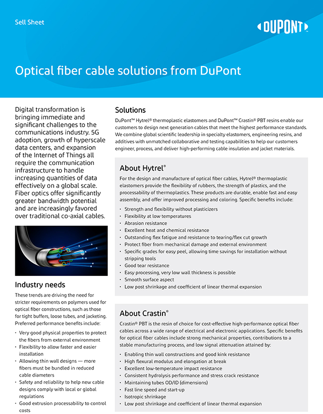 杜邦 Hytrel( TPEE热塑性聚酯)-友洽（上海）国际贸易有限公司 官网