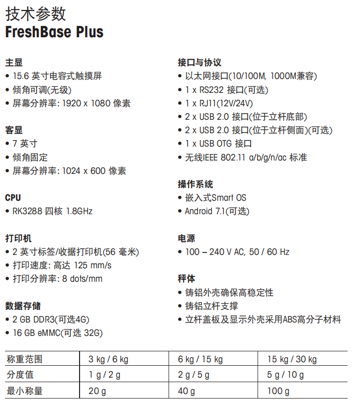 METTLER TOLEDO梅特勒-托利多 FreshBase Plus电子收银秤-太原市思伟科技有限公司